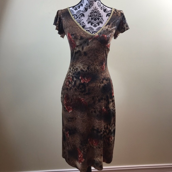 Morgan de Toi | Dresses | Morgan Glitter Womens Dress Leopardroses ...